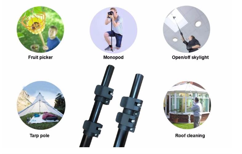 Aluminum telescoping pole with flip clamp