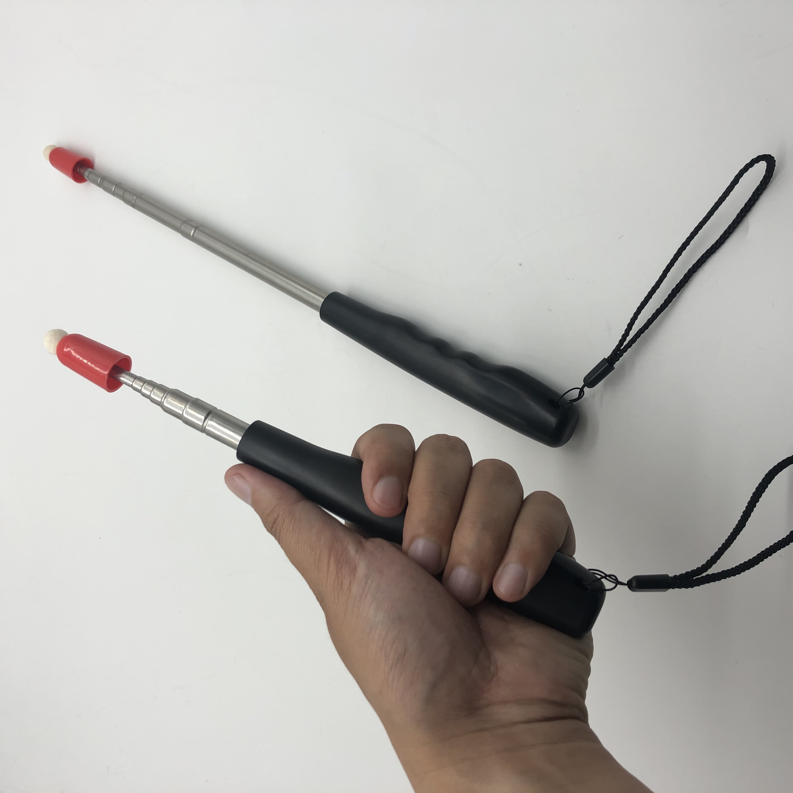 stainless steel teaching pointer with customized rubber hand grip