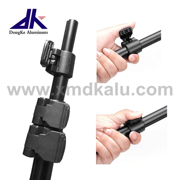 Aluminum telescoping pole with flip clamp