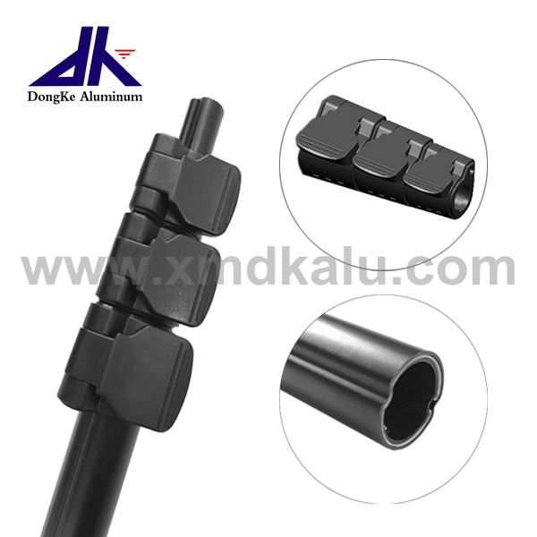 Aluminum telescoping pole with flip clamp