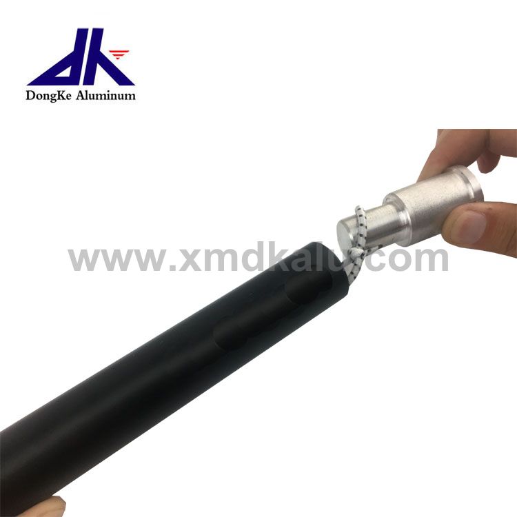 Aluminum camping tarp tent pole with spring button lock