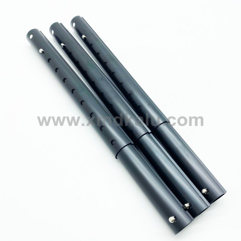 anodized black aluminum tube with spring button telescopic pole for ...