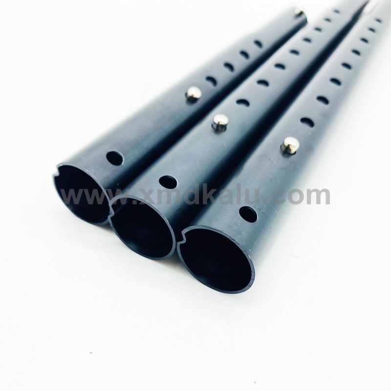 anodized black aluminum tube with spring button telescopic pole for ...